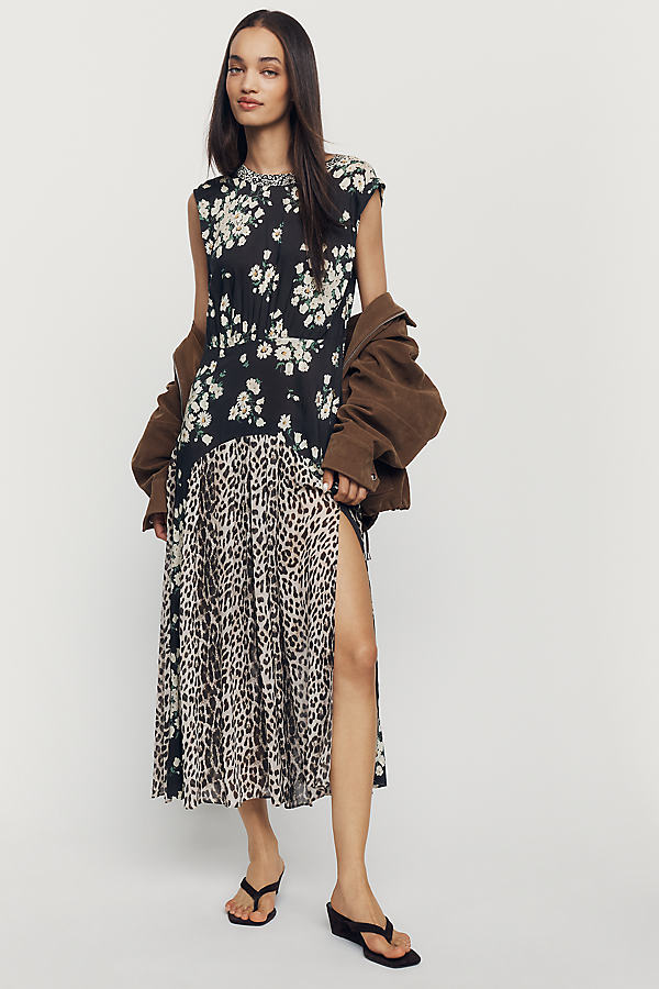 RIXO RIXO Coralie Mixed Print Midi Dress